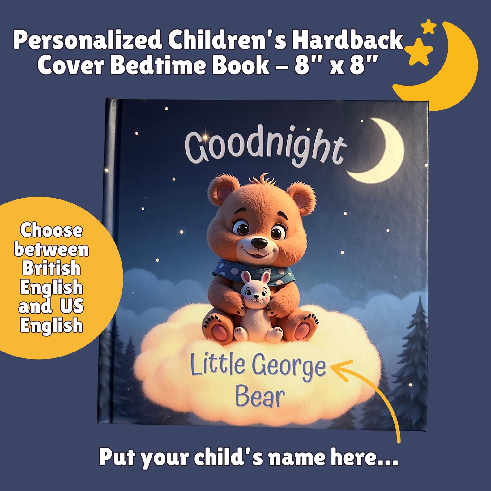 Personalized Goodnight Bear Book | Custom Bedtime Story Keepsake - Etsy