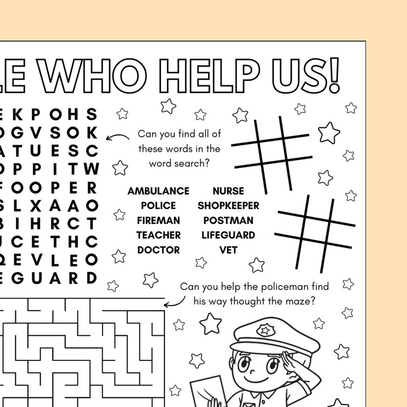 A4 People Who Help Us Activity Page | Fun & Educational PDF Printable ...