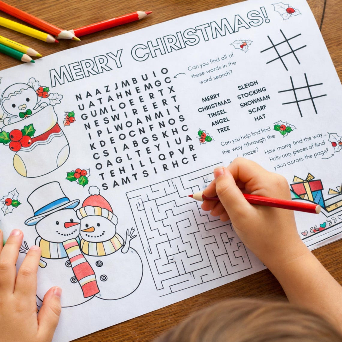 Christmas Activity Page: Printable Holiday Games for Kids (digital ...
