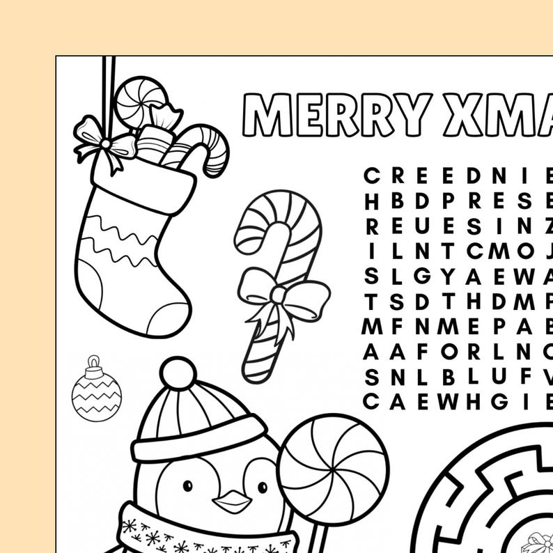 A4 Editable Christmas Activity Page Canva Template | Fun & Festive ...