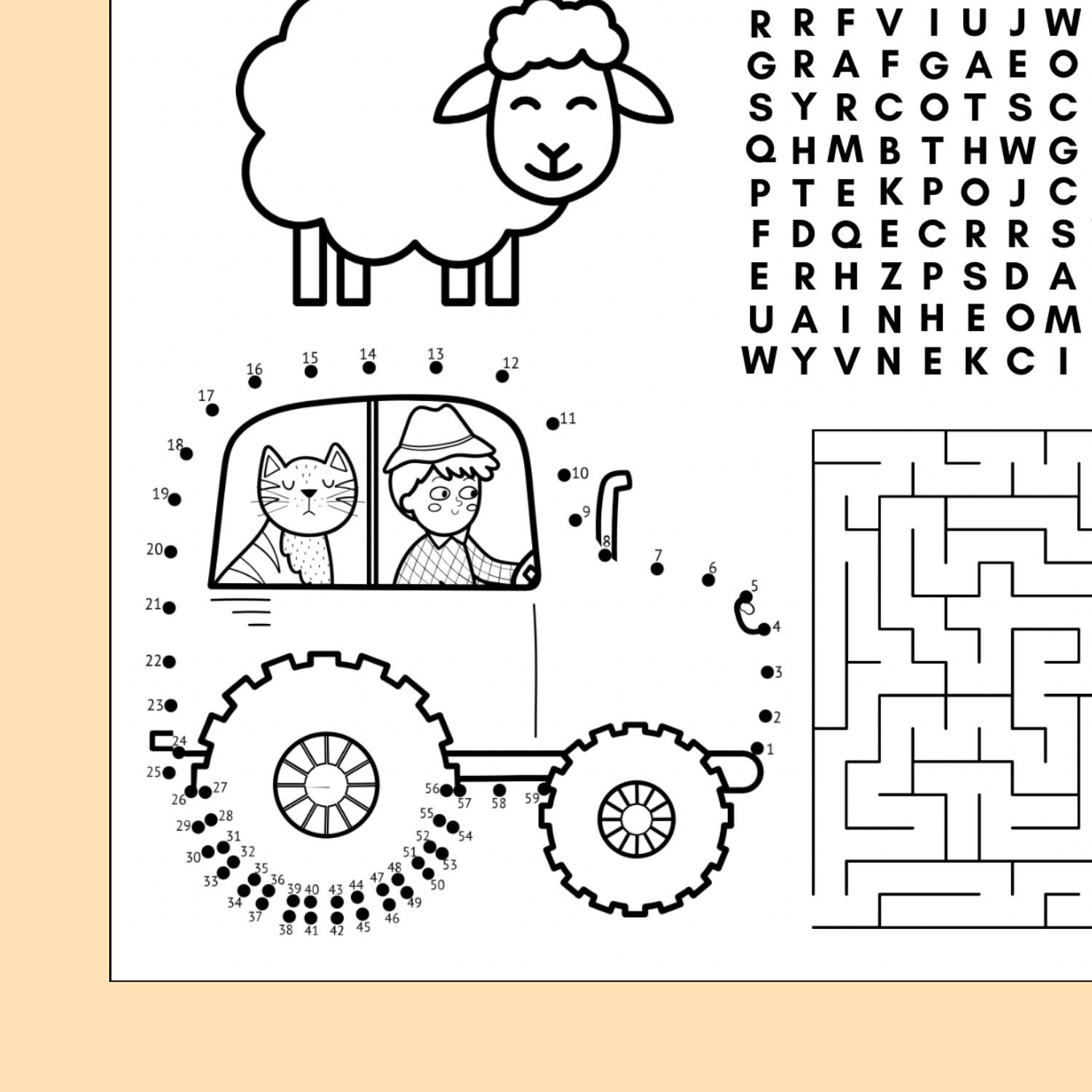 A4 Farm Yard Activity Sheet - Printable PDF Digital Download - Etsy