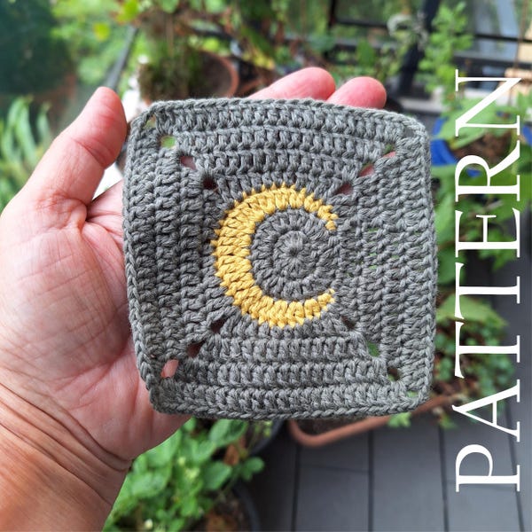 Celestial Granny Squares Crochet Pattern PDF, Sun, Moon, and Star ...