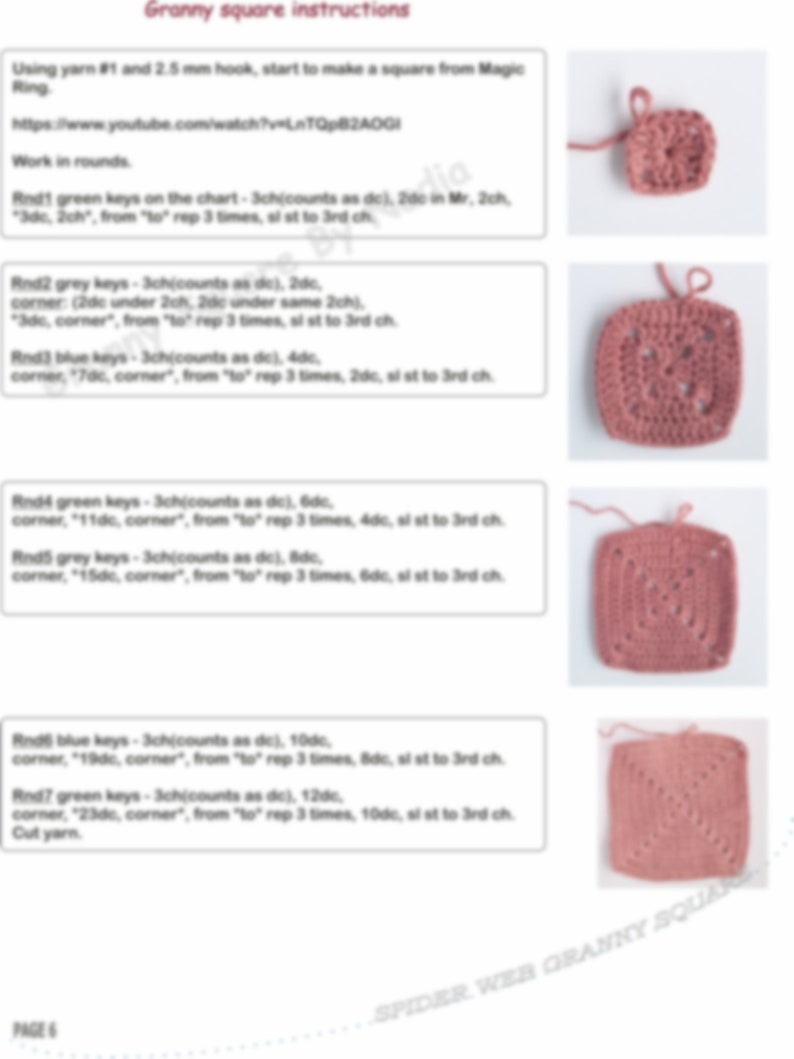 Spider Web Granny Square Pattern Pastel Halloween Crochet Tutorial - Etsy