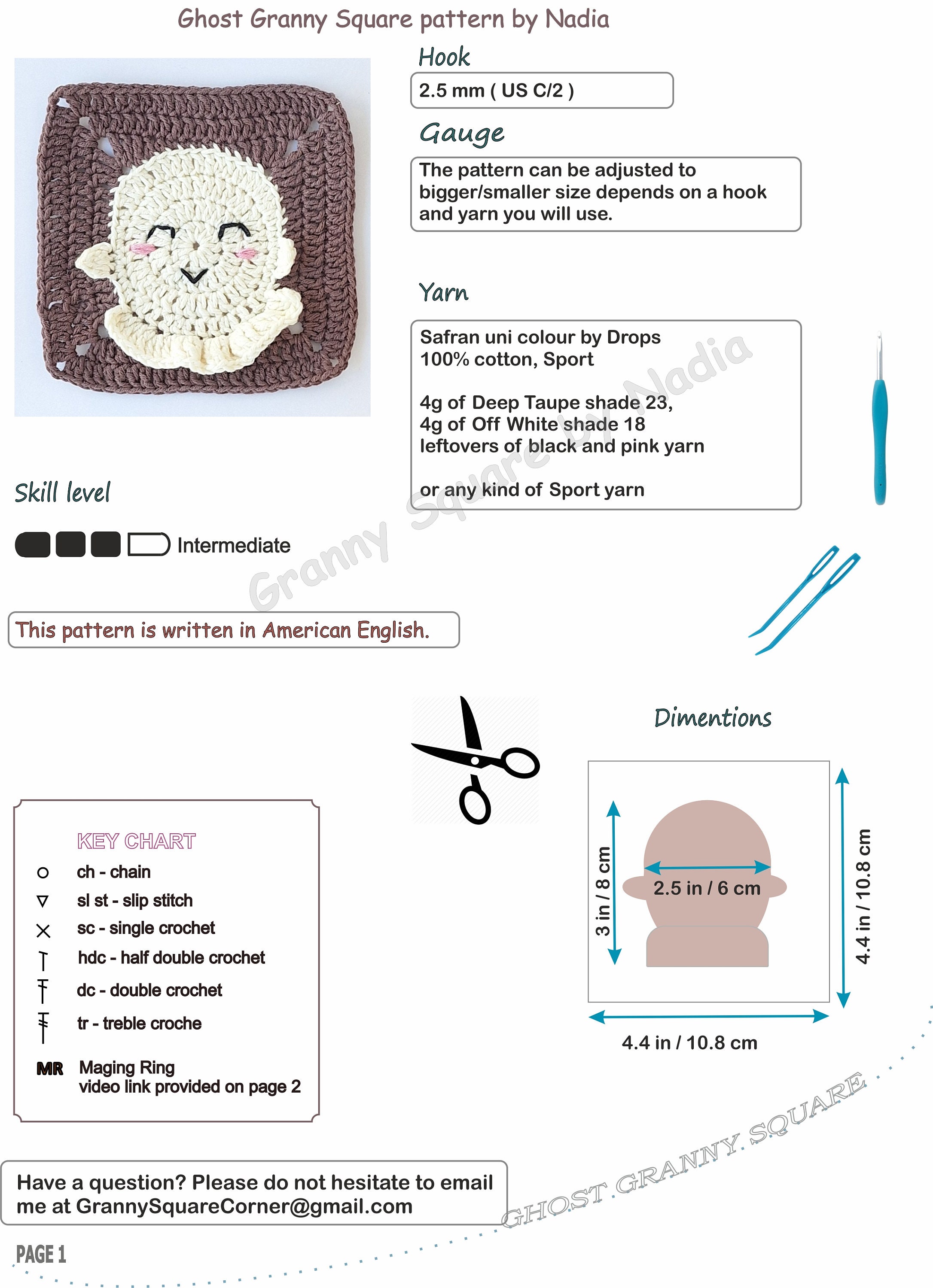 Ghost Granny Square Pattern Pastel Halloween Crochet Tutorial - Etsy