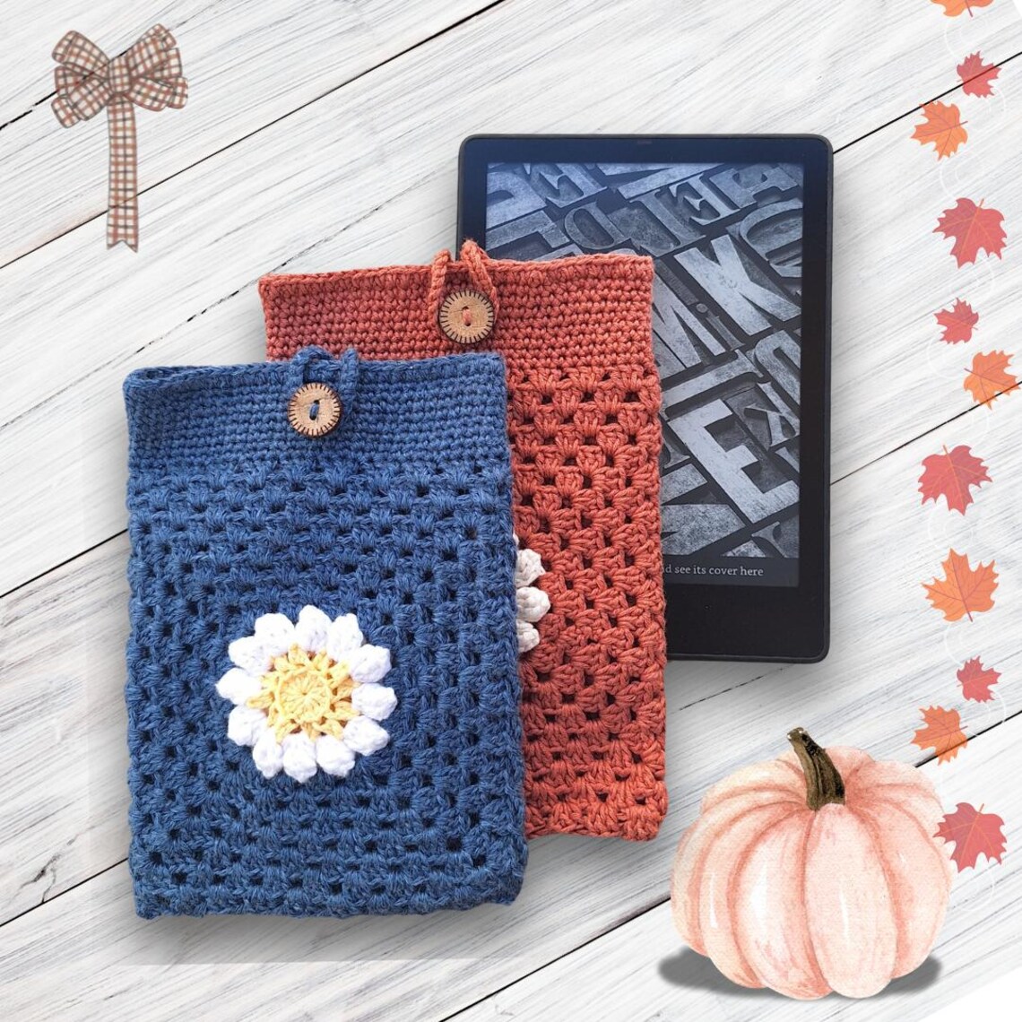 Paperwhite Kindle Sleeve Crochet Pattern 6.8 Inch Bookish Gifts - Etsy