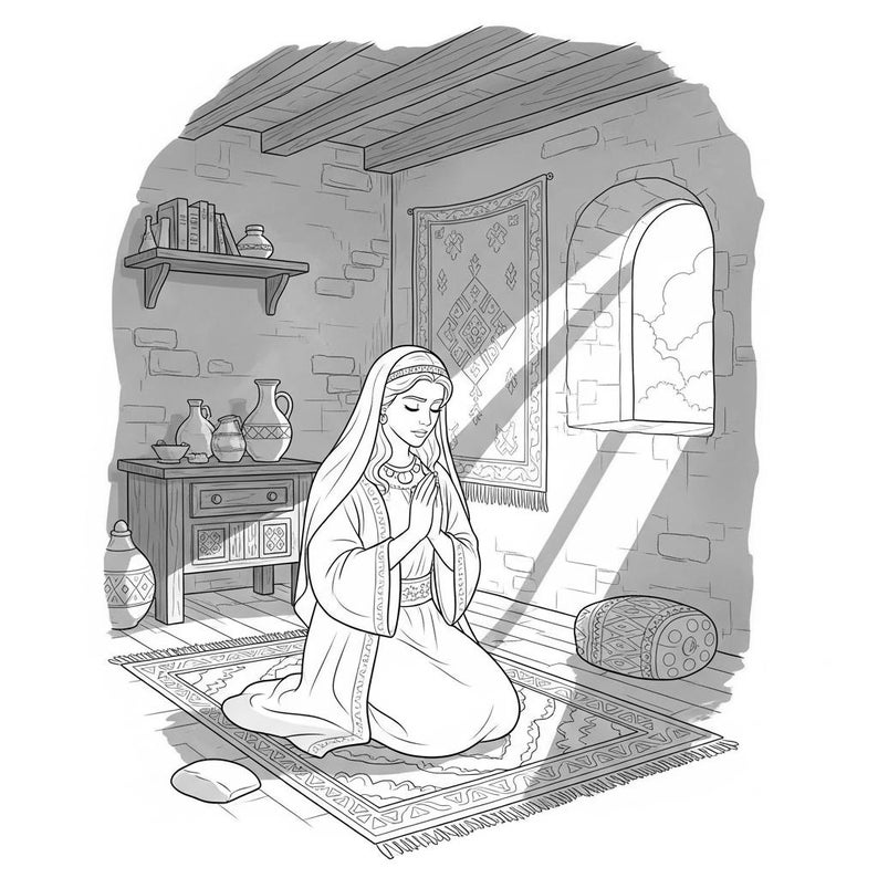 Queen Esther, Mordecai, King of Persia, Purim Coloring Pages - Etsy