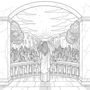 Queen Esther, Mordecai, King of Persia, Purim Coloring Pages - Etsy