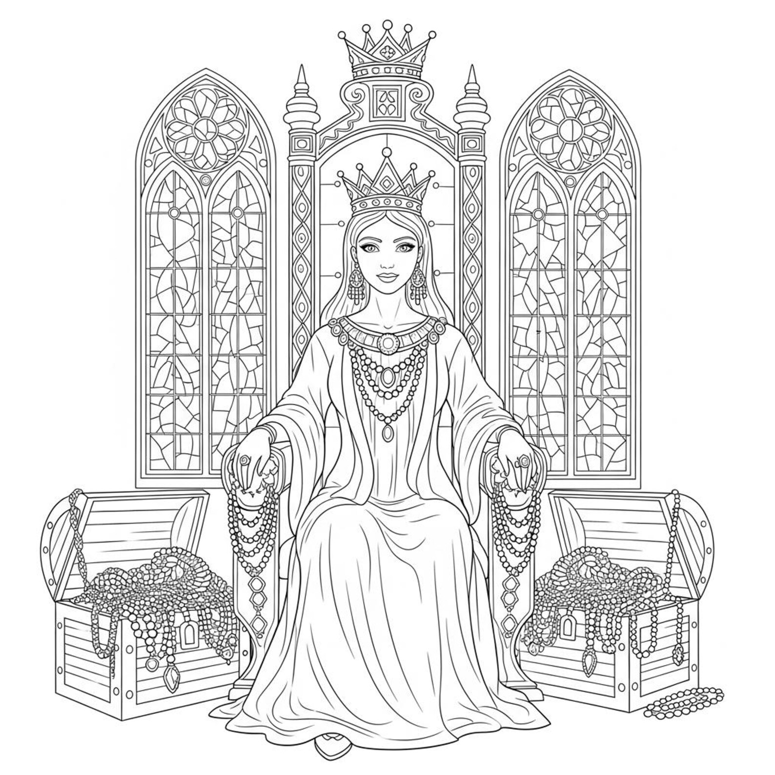 Queen Esther, Mordecai, King of Persia, Purim Coloring Pages - Etsy