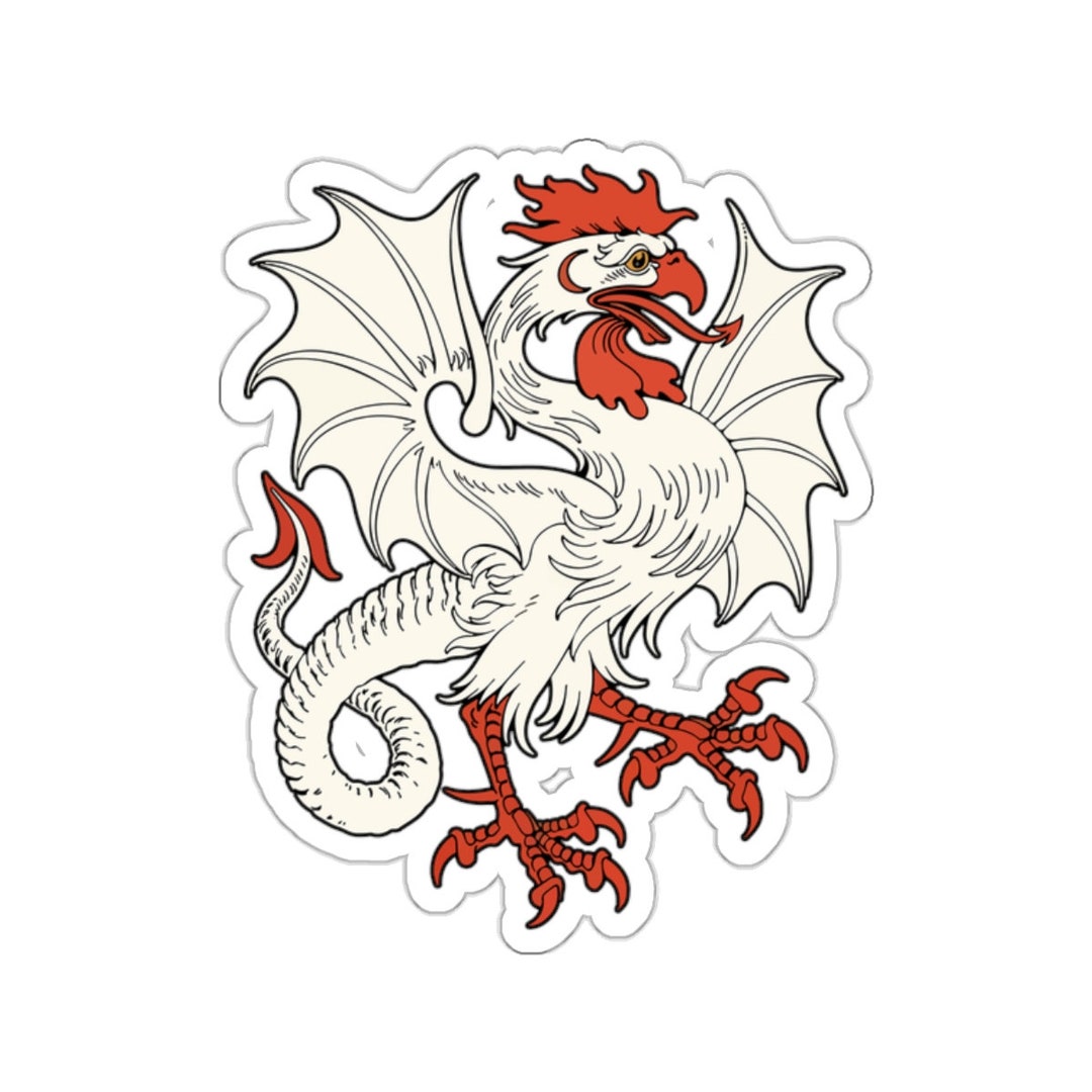 Cockatrice Beast Heraldry Sticker - Etsy