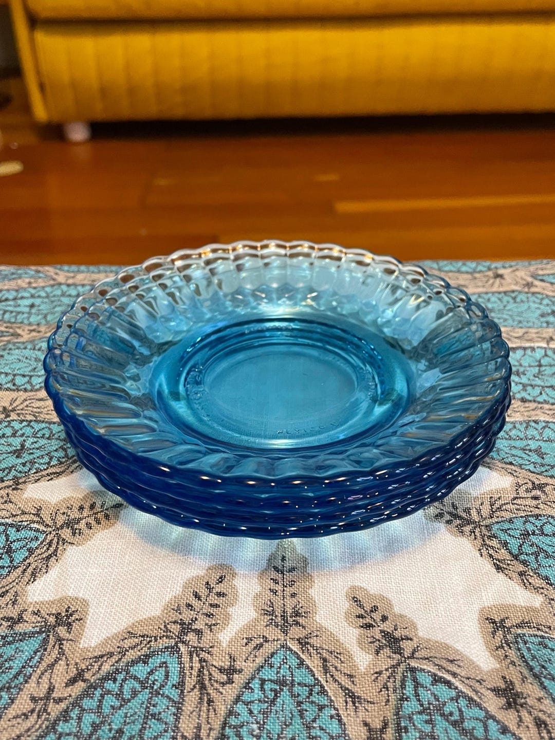 Fortecrisa "azure Ice Blue" Vintage Glass Saucers - Set of 4 - Etsy