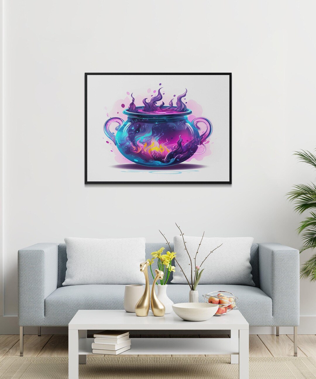 Colorful Magic Cauldron Art Print, Digital Download Wall Poster ...