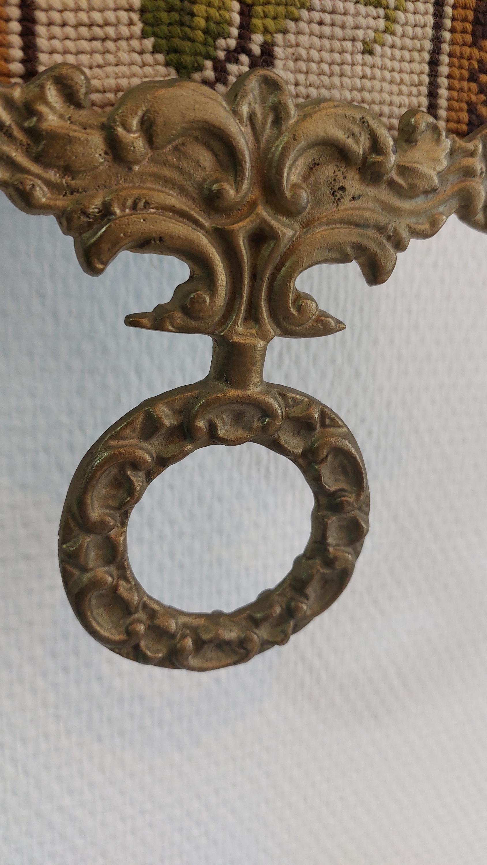Vintage Scandinavian Tapestry Bell Pull: Folk Art 1960s Brass Hanger - Etsy