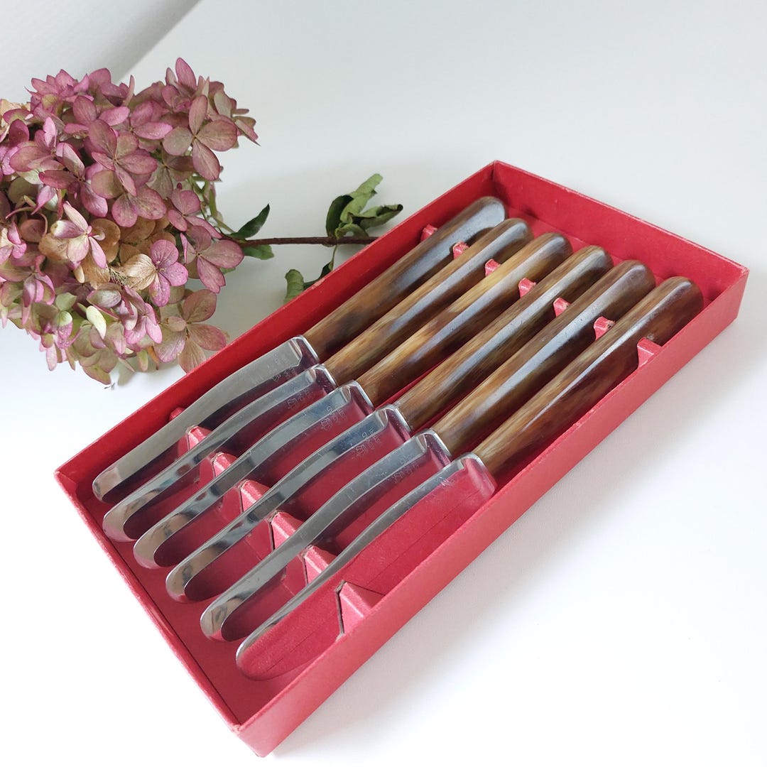 Vintage Raadvad Denmark Butter Knives: Bone Handle Stainless Steel, Set ...