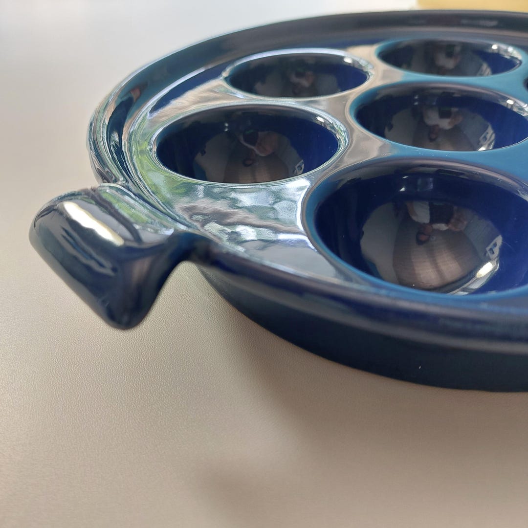 Vintage Danish Copco Æbleskiver Pan: Teal Enamel Cast Iron, Michael Lax ...