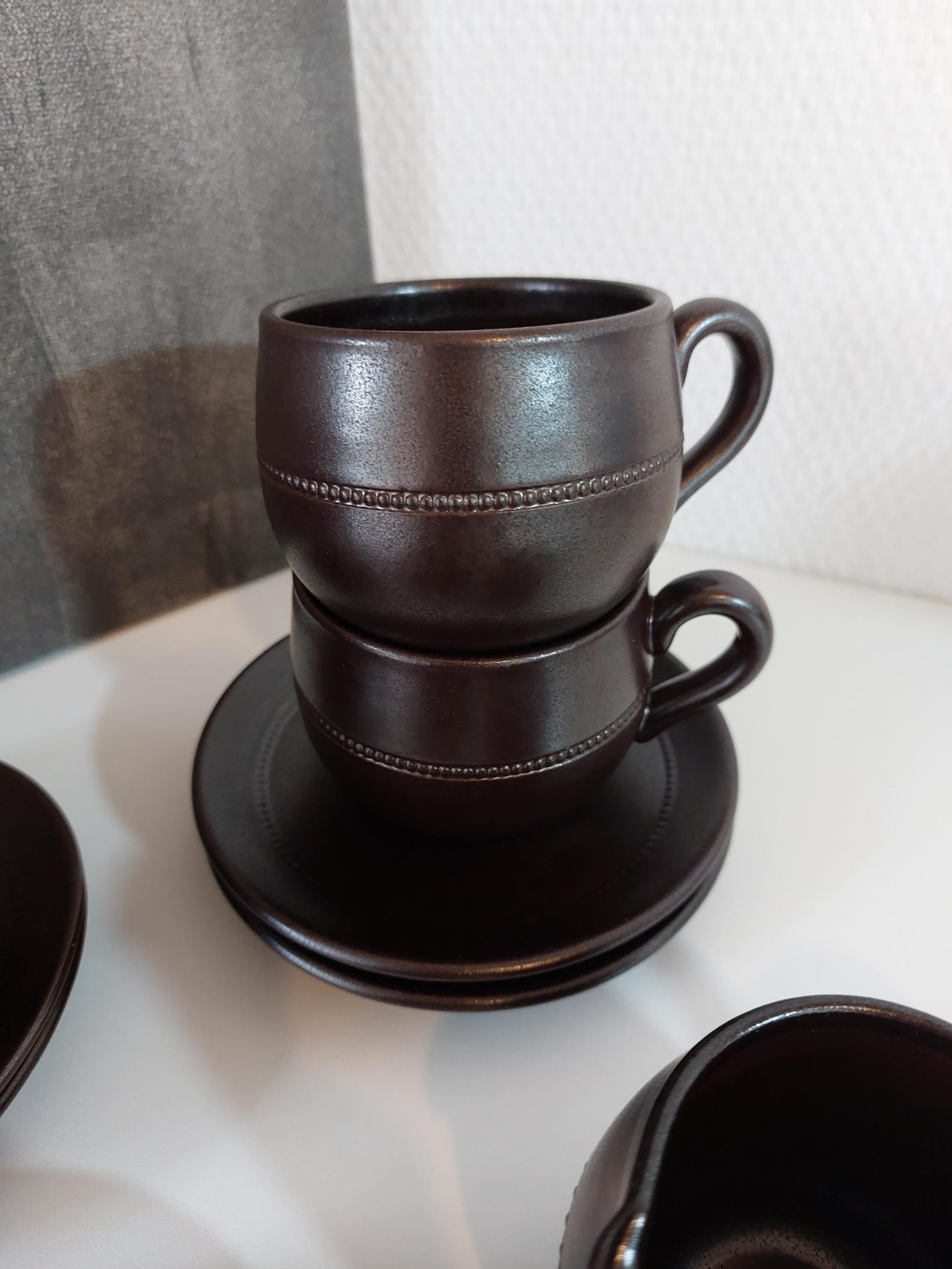 Con defecto / Old Höganäs / Juego de café o té / Pärlband / Marrón ...