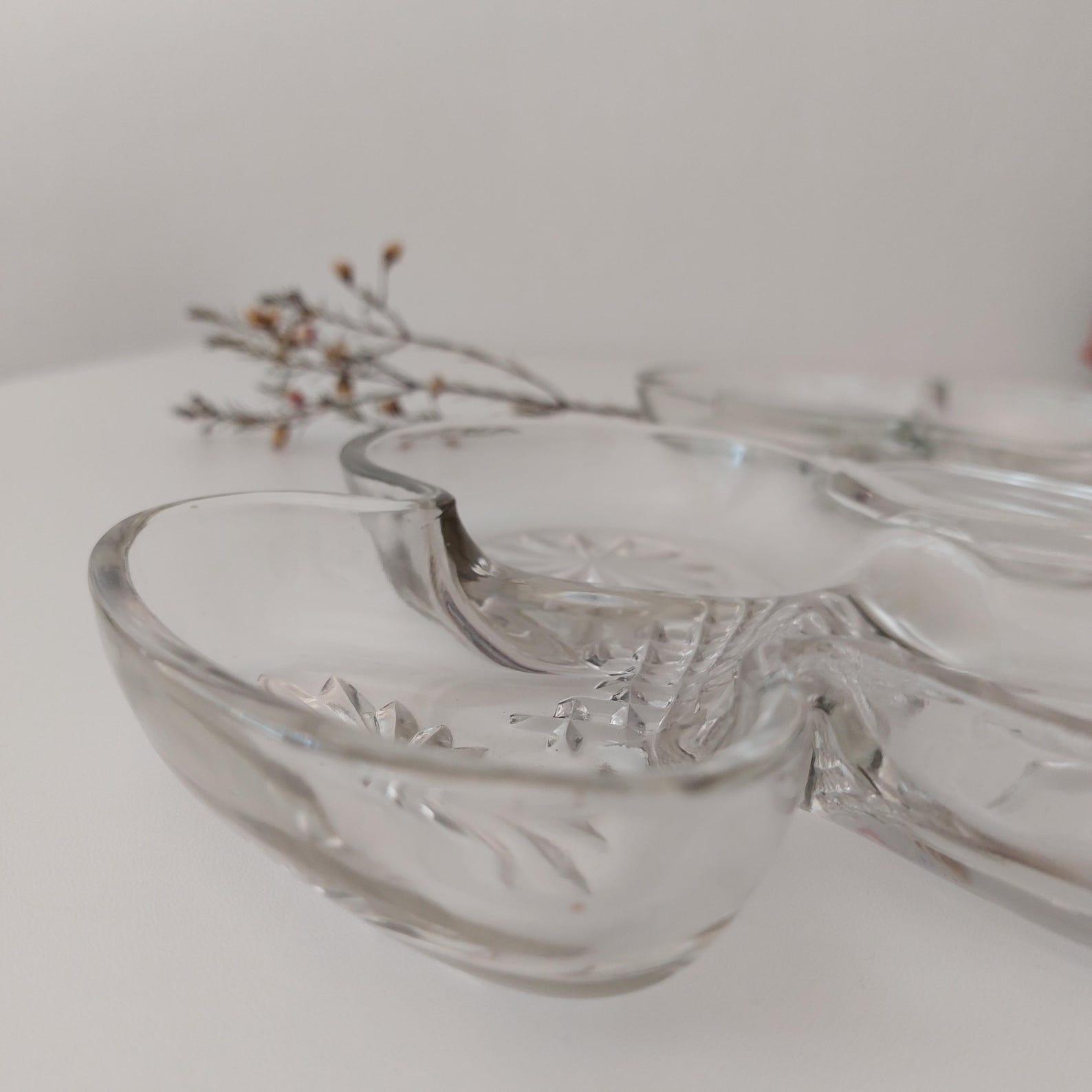 Vintage Spade Glass Dishes set of Two Alice in Wonderland Tea Party ...