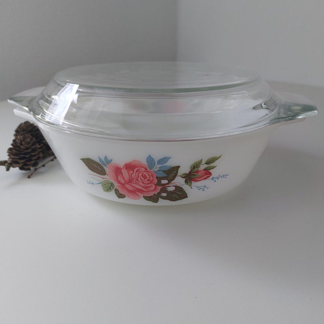 Vintage JAJ Pyrex England Cottage Rose Casserole Dish With Lid - Etsy