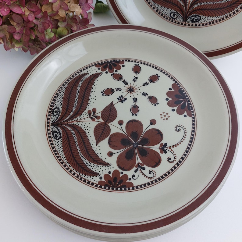 Vintage Figgjo Flint | Norway | Hedda | Dinner Plates| 70s | Set of 4 ...