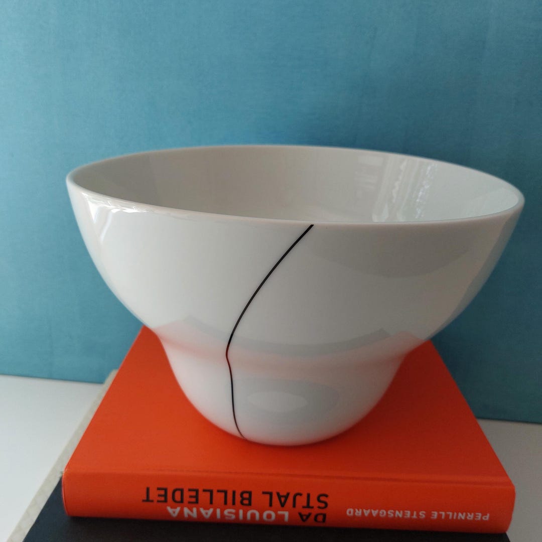 Vintage Menu Denmark Serving Bowl: Black Contour Porcelain, Pernille ...