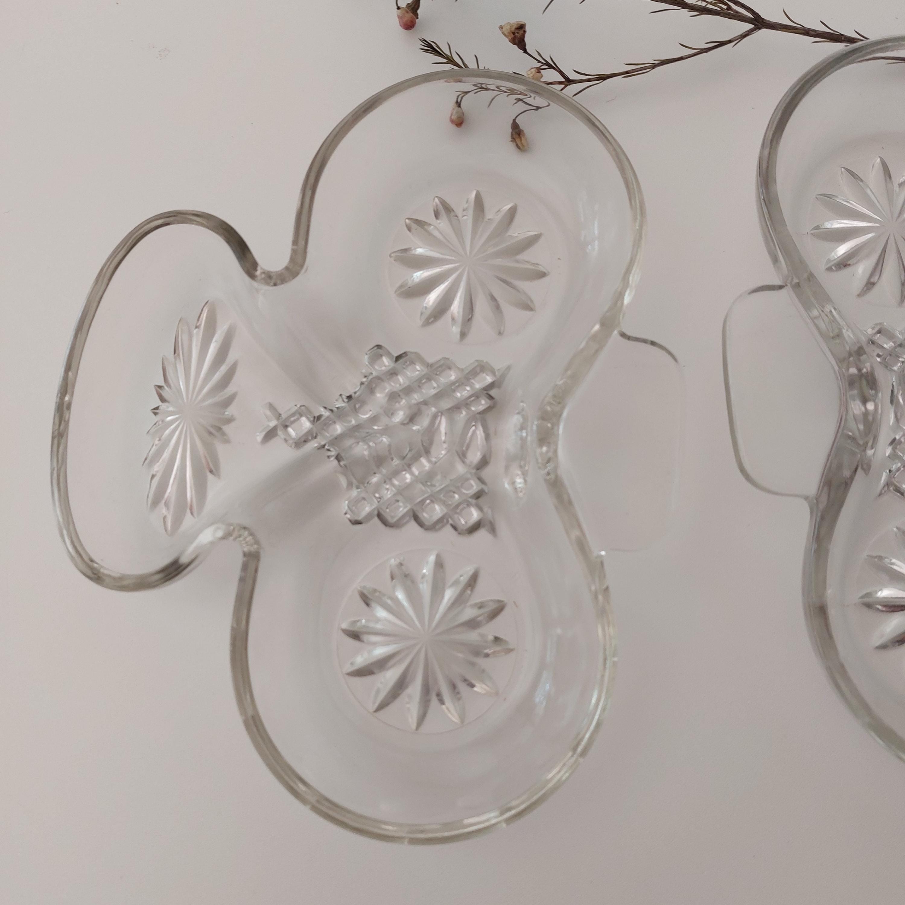 Vintage Spade Glass Dishes set of Two Alice in Wonderland Tea Party ...