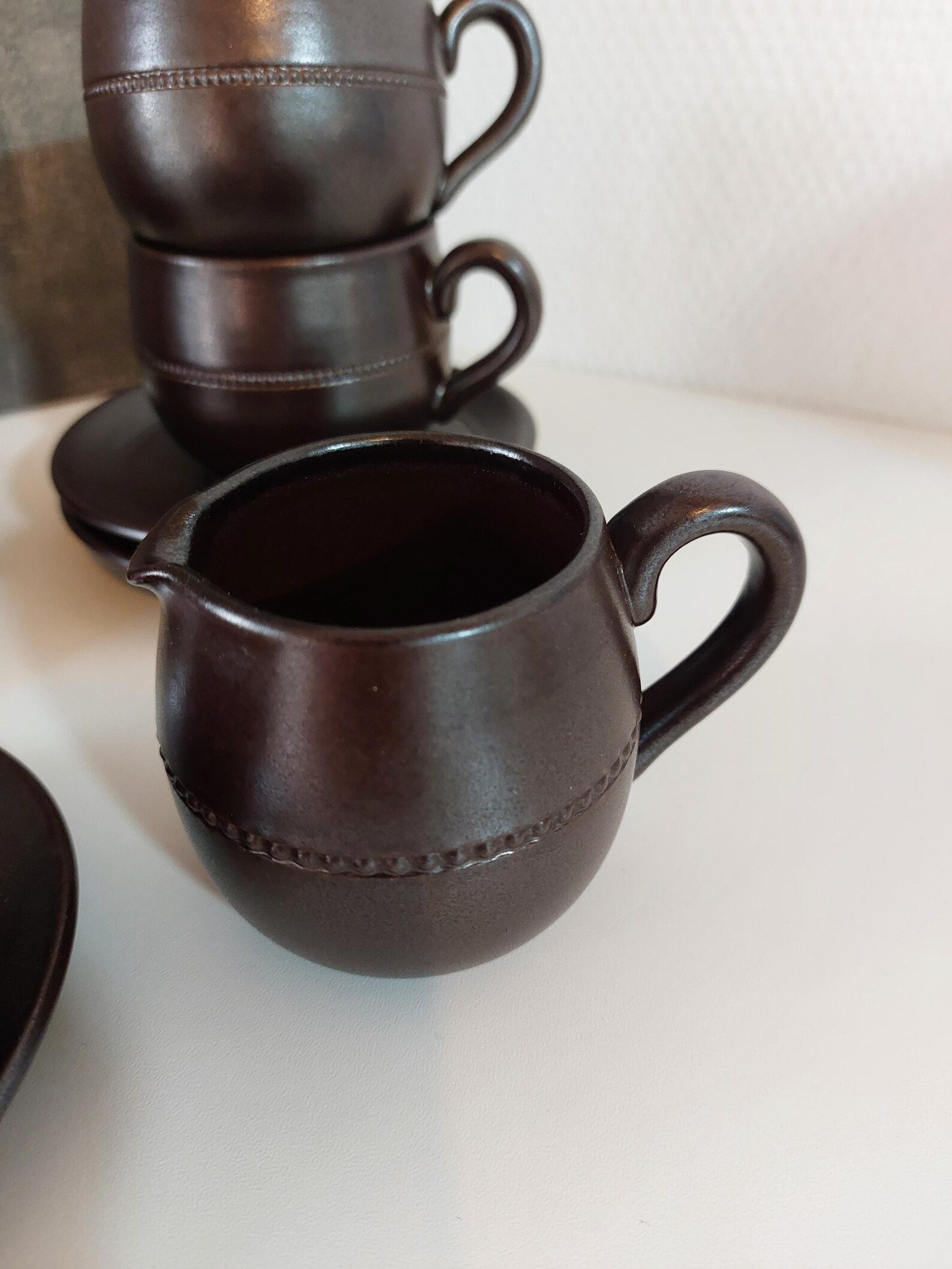 Con defecto / Old Höganäs / Juego de café o té / Pärlband / Marrón ...