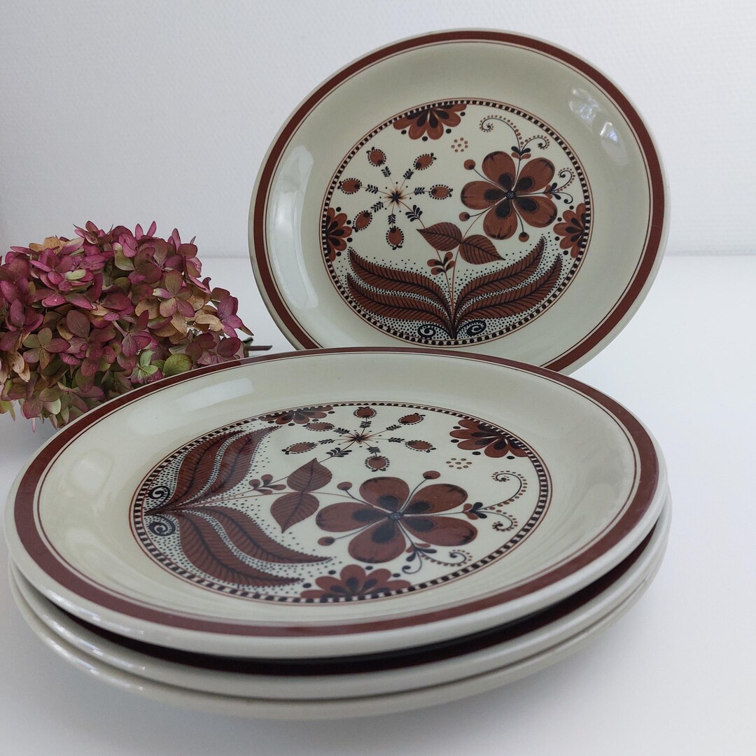 Vintage Figgjo Flint | Norway | Hedda | Dinner Plates| 70s | Set of 4 ...