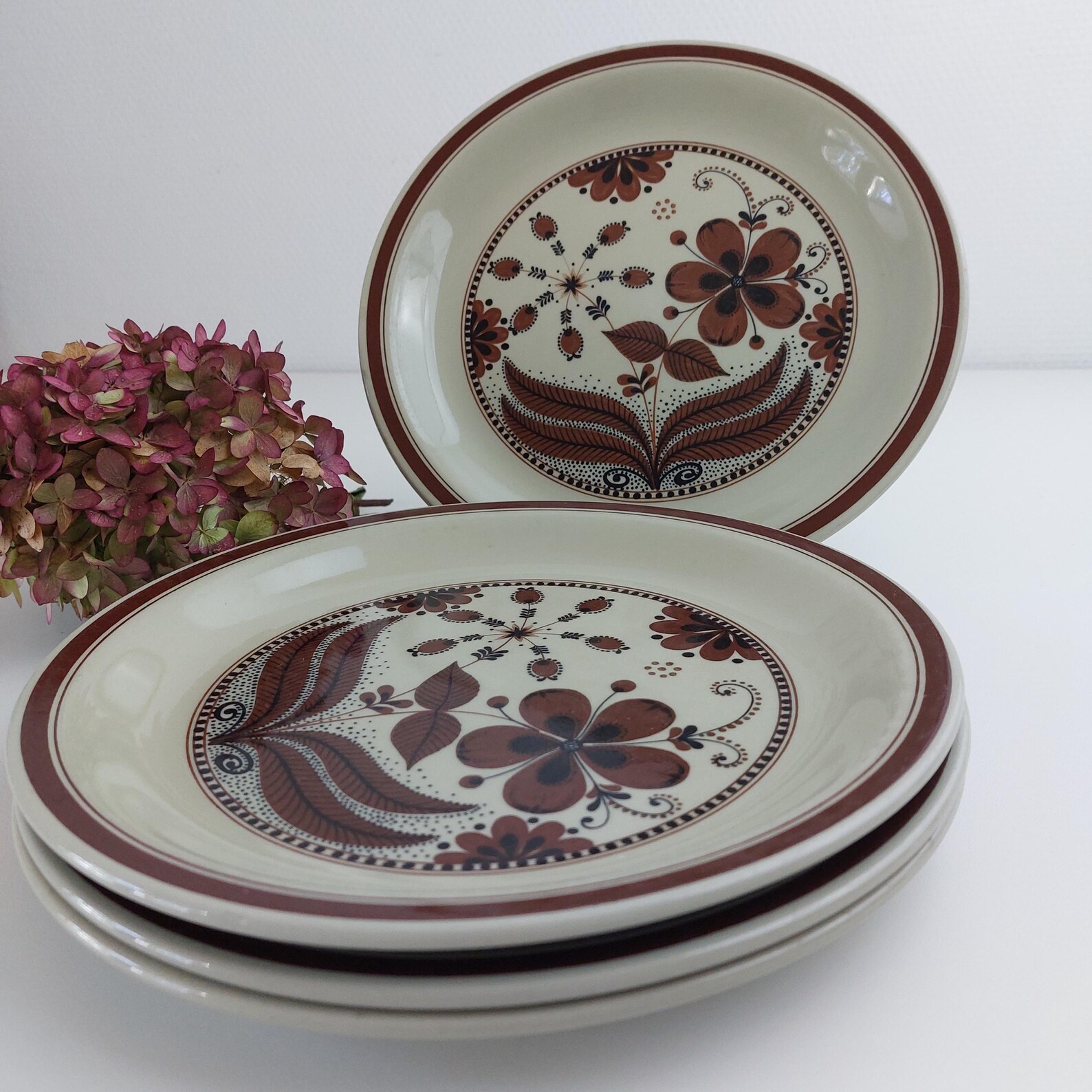 Vintage Figgjo Flint | Norway | Hedda | Dinner Plates| 70s | Set of 4 ...