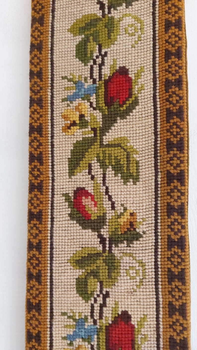 Vintage Scandinavian Tapestry Bell Pull: Folk Art 1960s Brass Hanger - Etsy