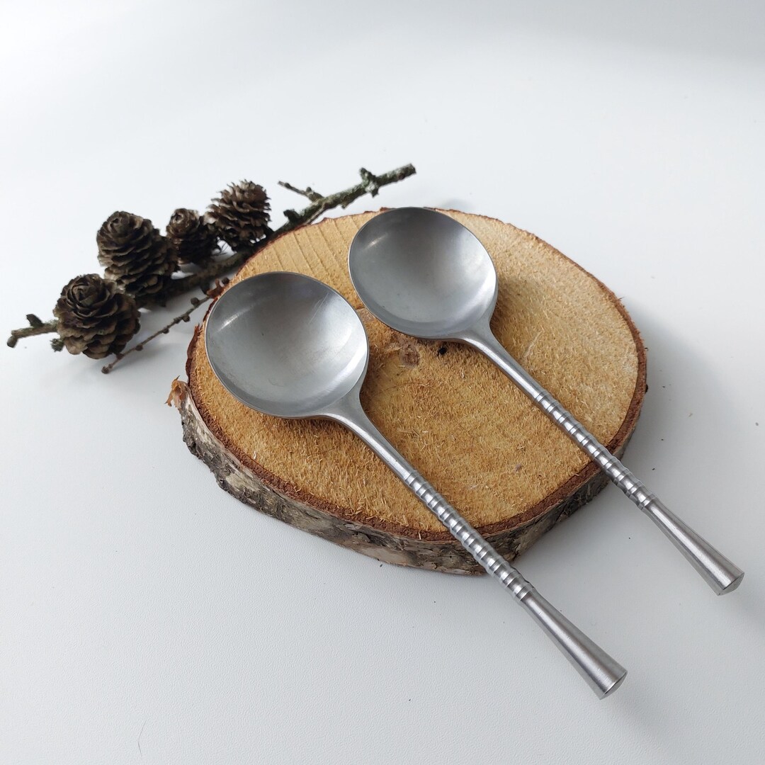 Vintage Dansk Jette Soup Spoons (set of 2) - Mid Century Modern Cutlery ...