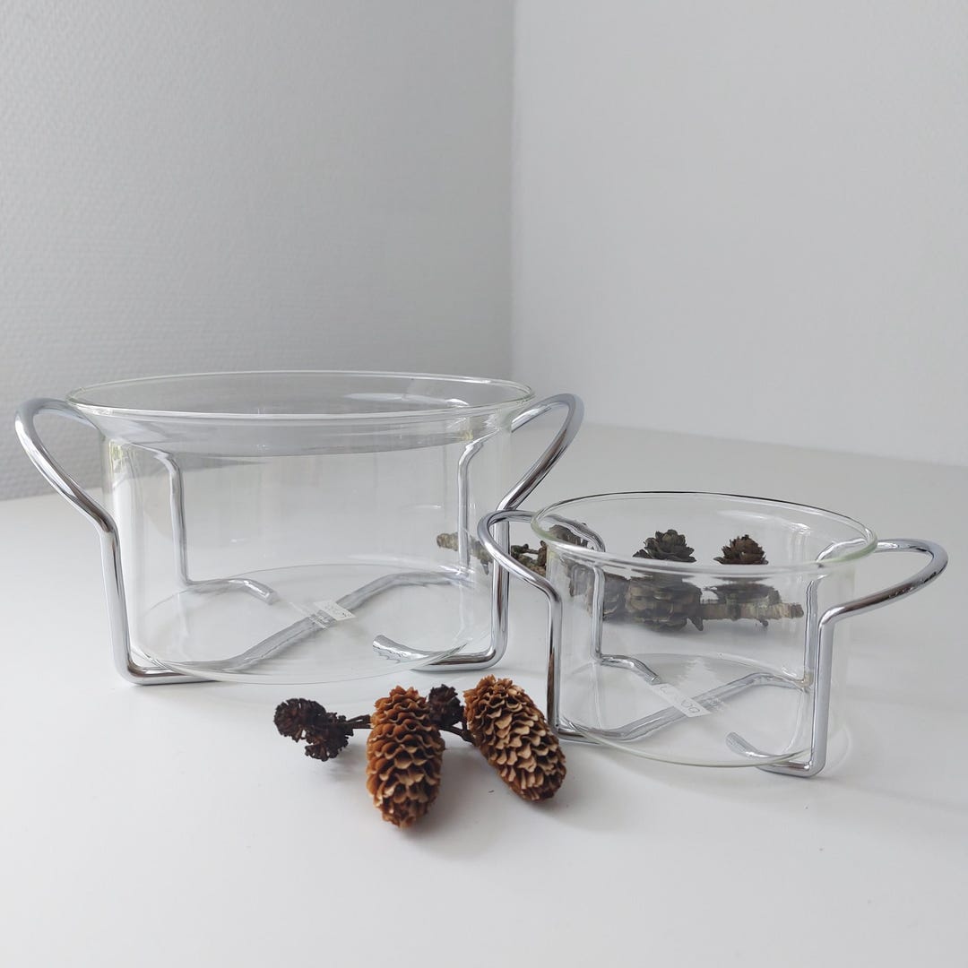 Vintage Bodum Denmark Set of 2 Hot Pots Glass Dishes Glass Casseroles ...