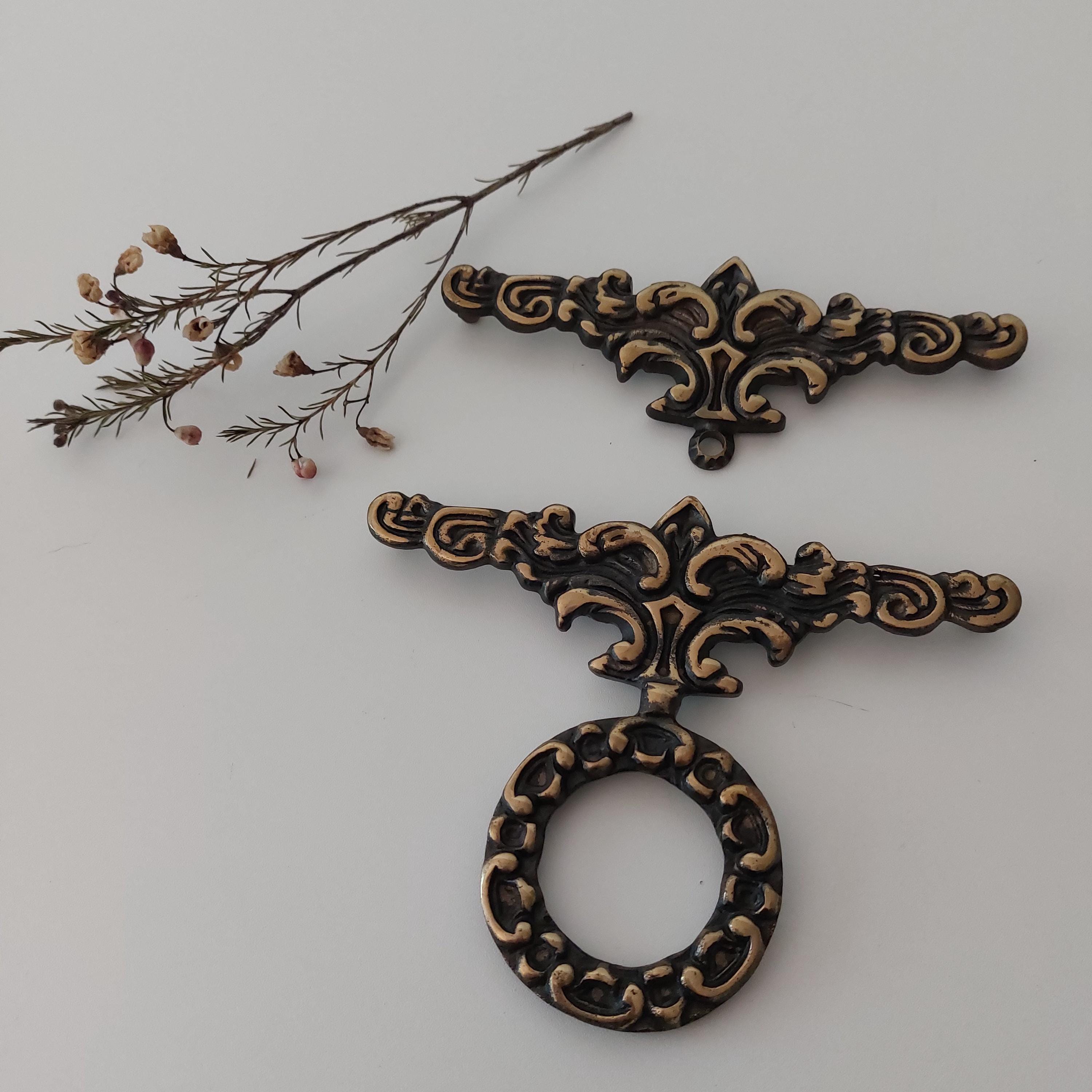 Beautiful BIG Vintage Scandinavian | Tapestry Hangers | Brass ...
