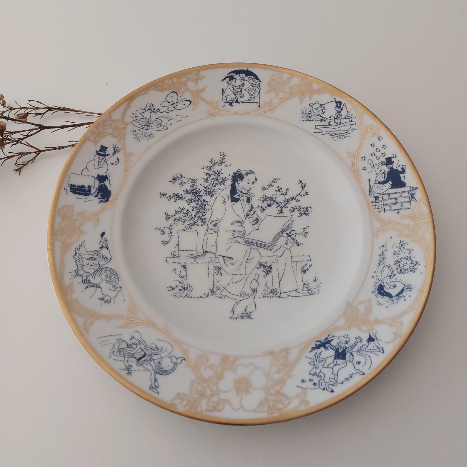 Vintage Bing & Grondahl | Hans Christian Andersen Wall Plate | Blue and ...