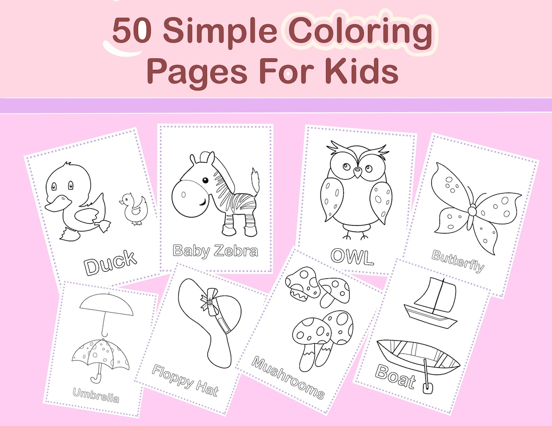 50 Fun and Easy Printable Coloring Pages for Kids: Simple and Perfect ...
