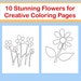 10 Flower Coloring Pages for Kids: Educational and Fun Printables for ...