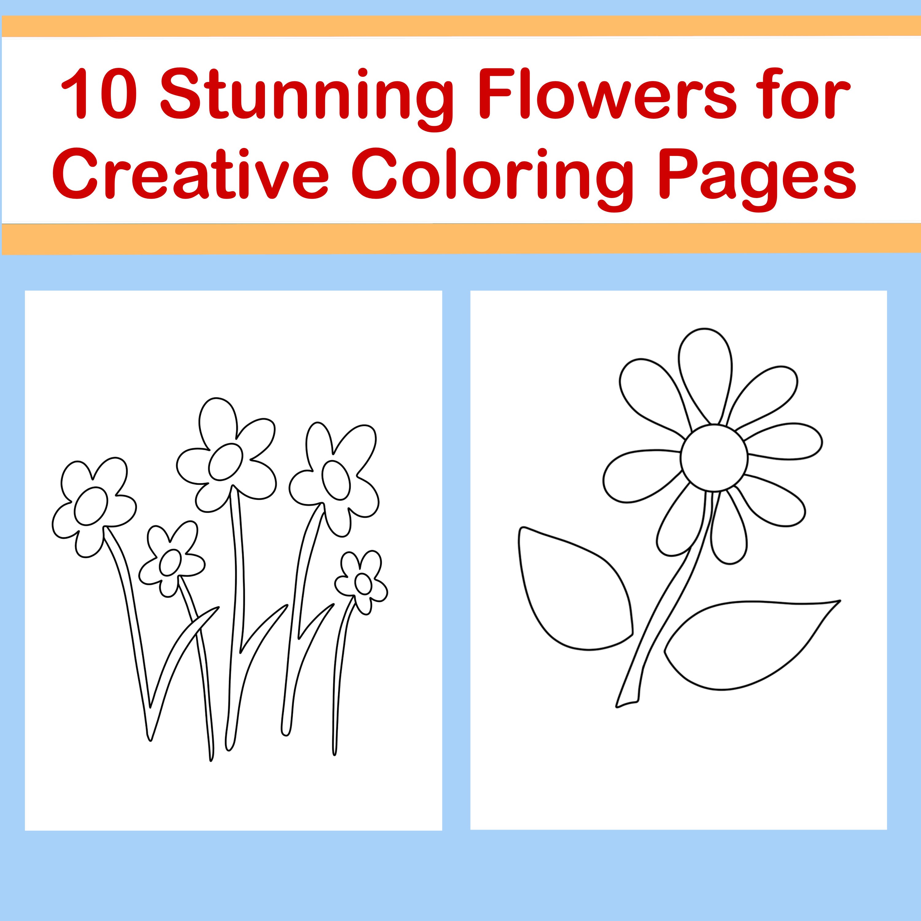 10 Flower Coloring Pages for Kids: Educational and Fun Printables for ...