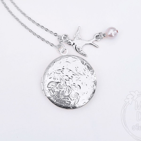 Bird Locket Necklace - Etsy