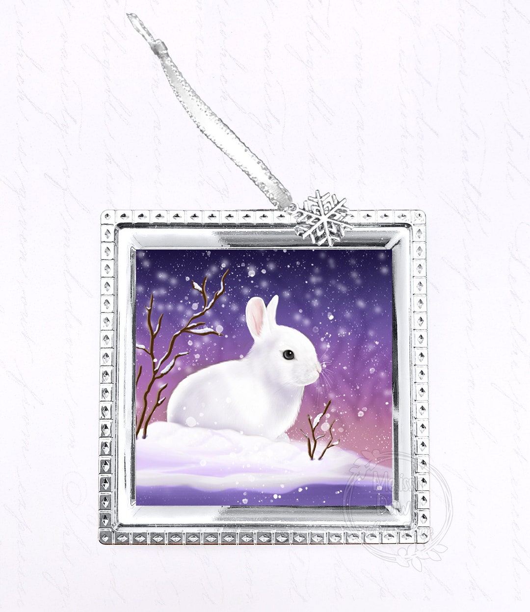 White Rabbit Ornament / Custom Bunny Ornament / White Bunny Ornament ...
