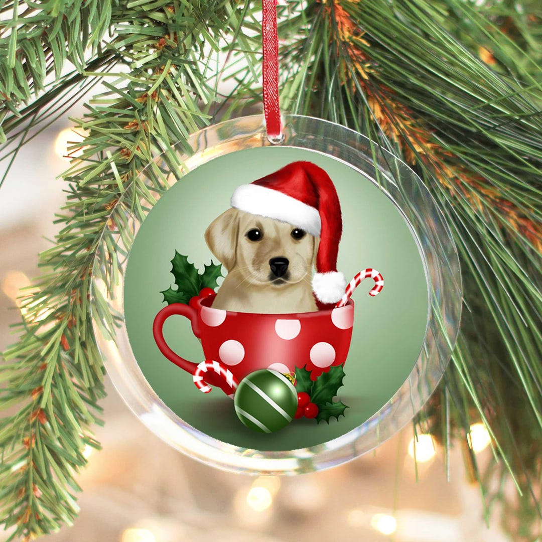 Yellow Lab Ornament / Yellow Labrador Christmas Ornament / Yellow Lab ...