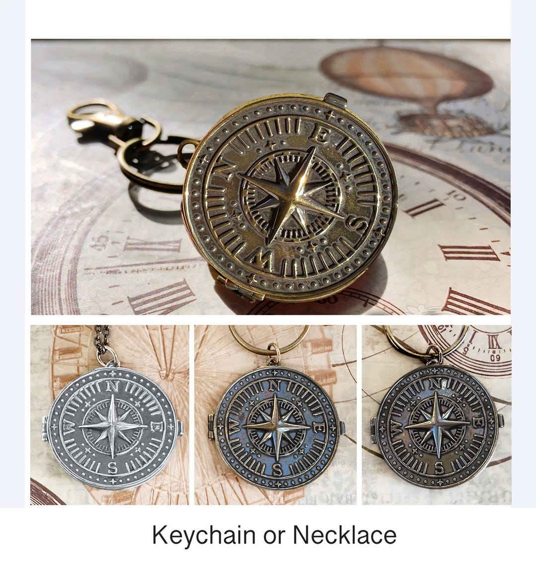 Keychain Locket / Locket Keychain / Mens Locket / Compass Keychain ...