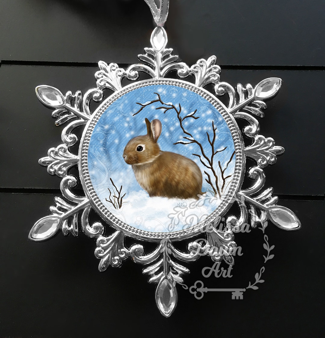 Rabbit Ornament / Custom Bunny Ornament / Snow Bunny Ornament ...
