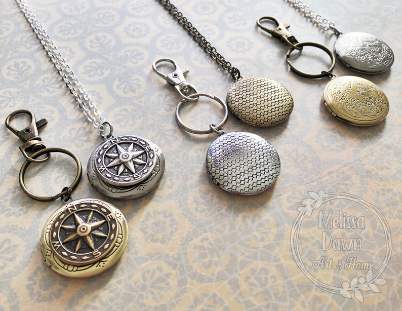 Keychain Locket / Locket Keychain / Mens Locket / Compass - Etsy
