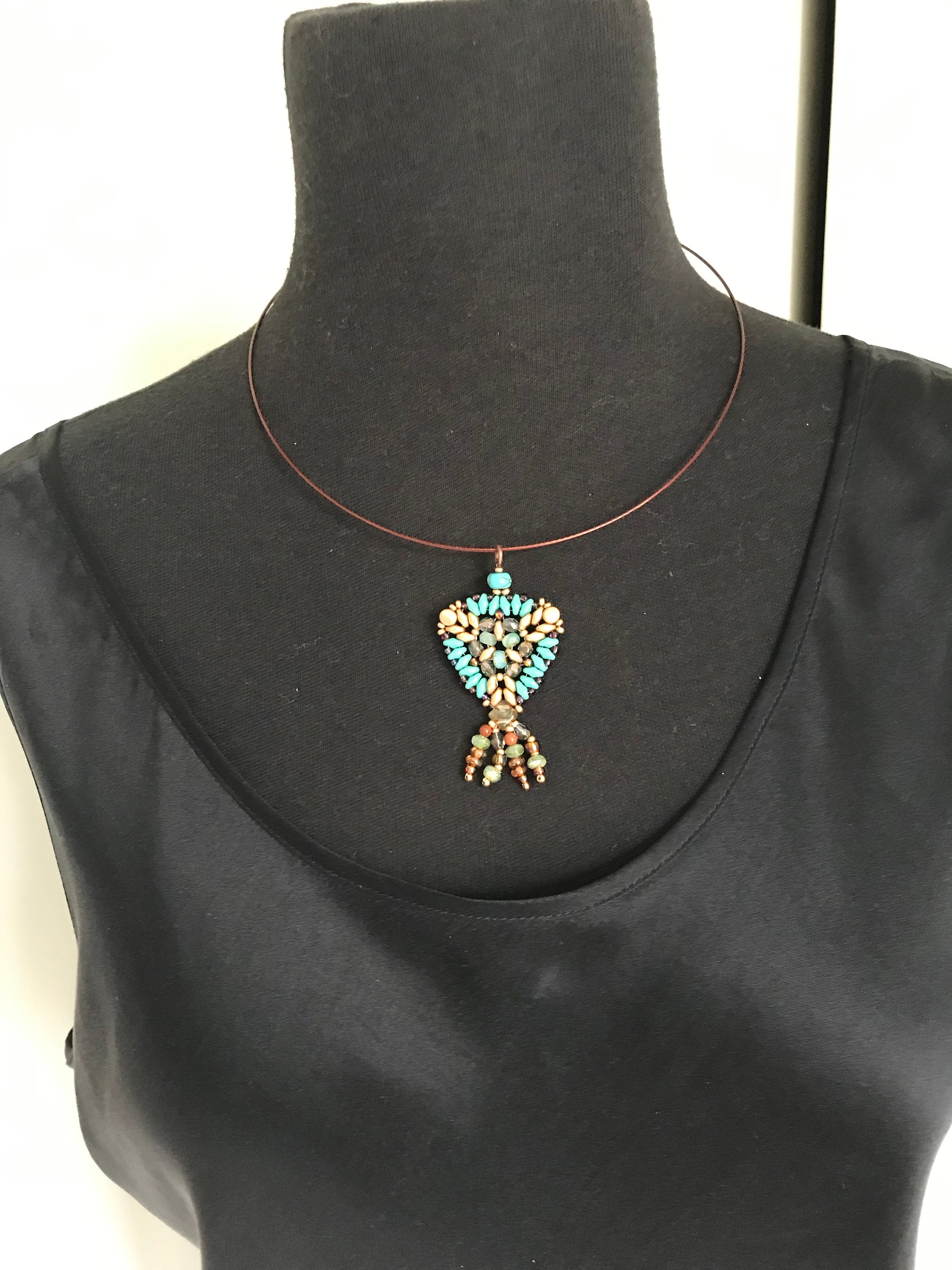 Handmade Bead Pendant, Simple Elegant Pendant Necklace, Boho Pendant ...