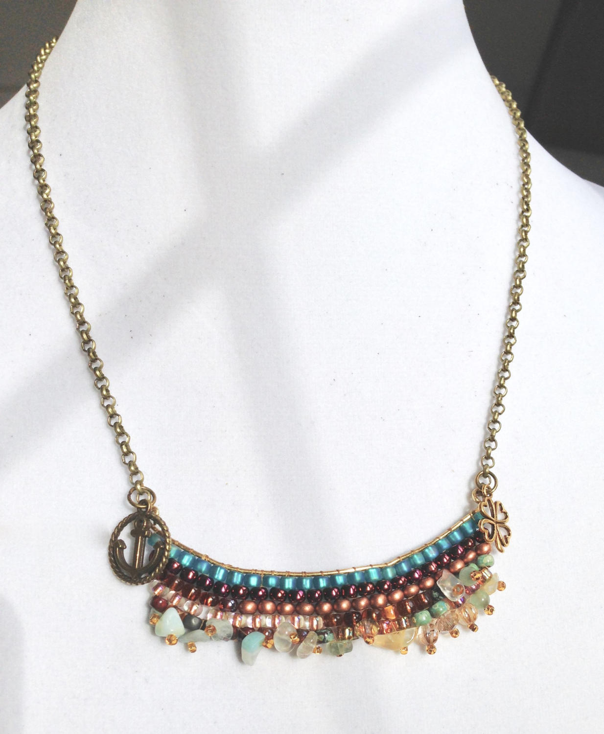 Women Handmade Bead Necklace/boho Bead Chain Necklace/colorful Bead ...