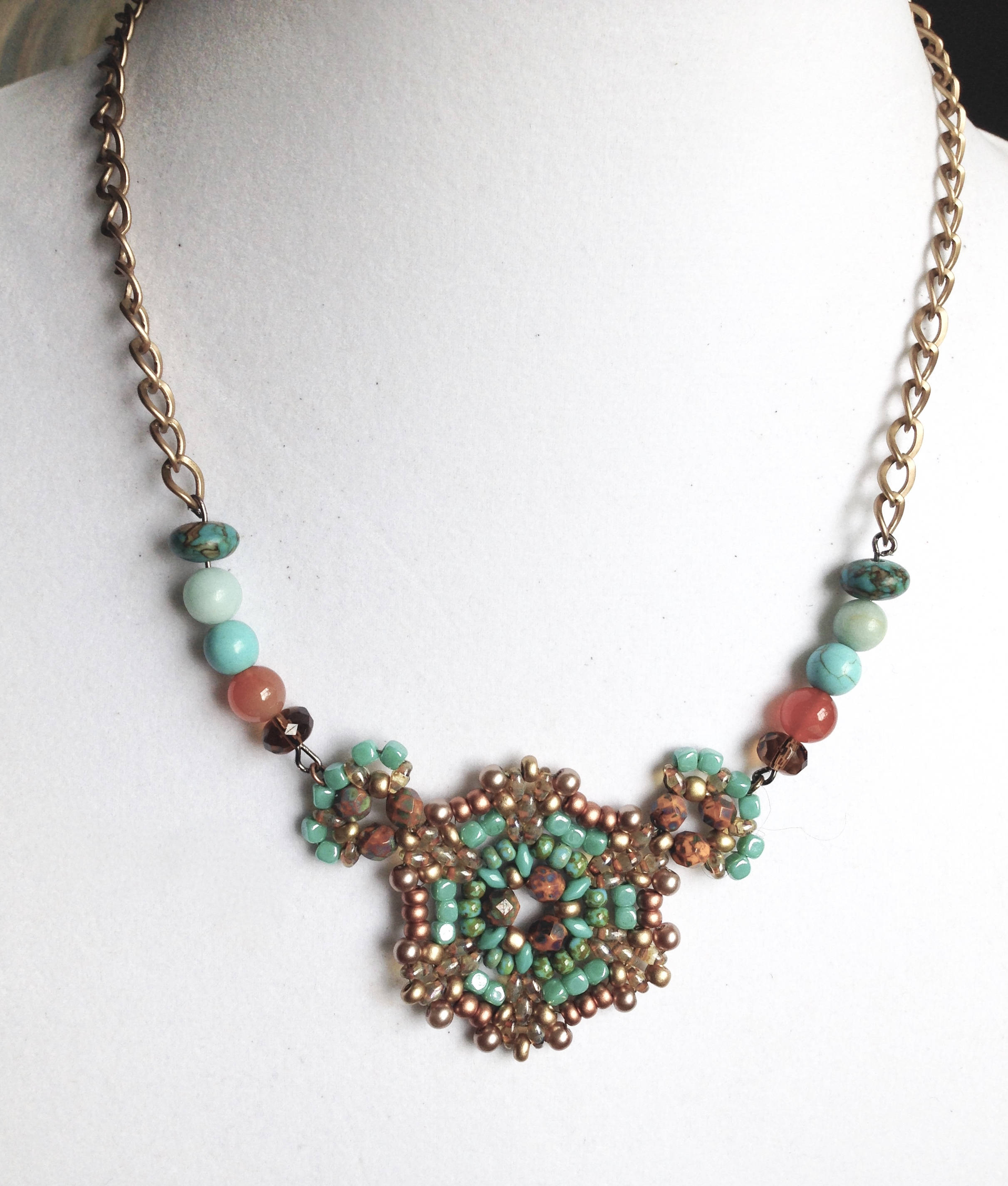 Bib Bead Necklace Handmade For Women/Boho Bead Bib Chain | Etsy