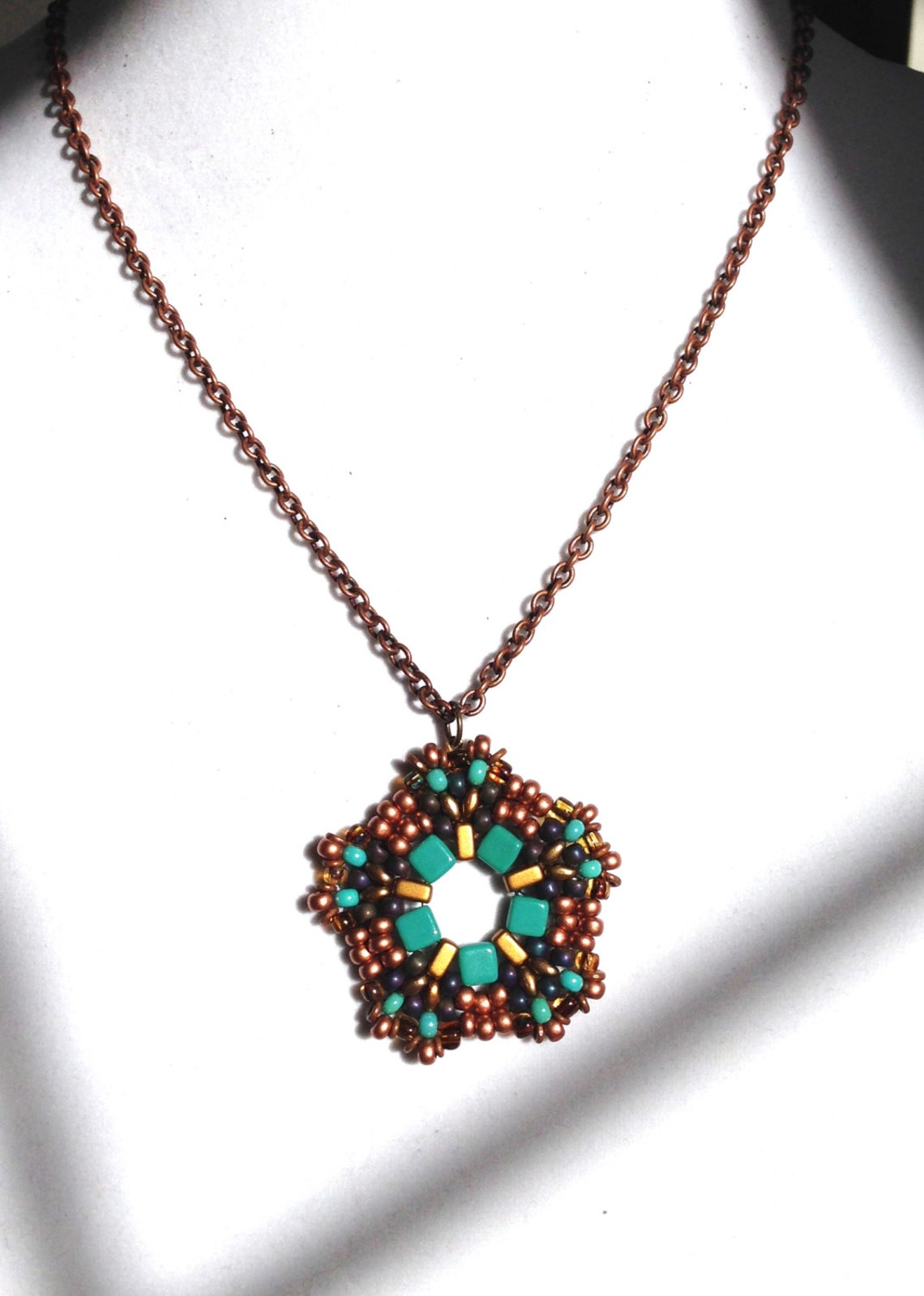 Mandala Beaded Pendant Necklace/ Mandala Bead Necklace/ Beaded - Etsy