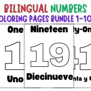 English-spanish Bilingual Numbers Bundle 1-100, Numbers Practice ...