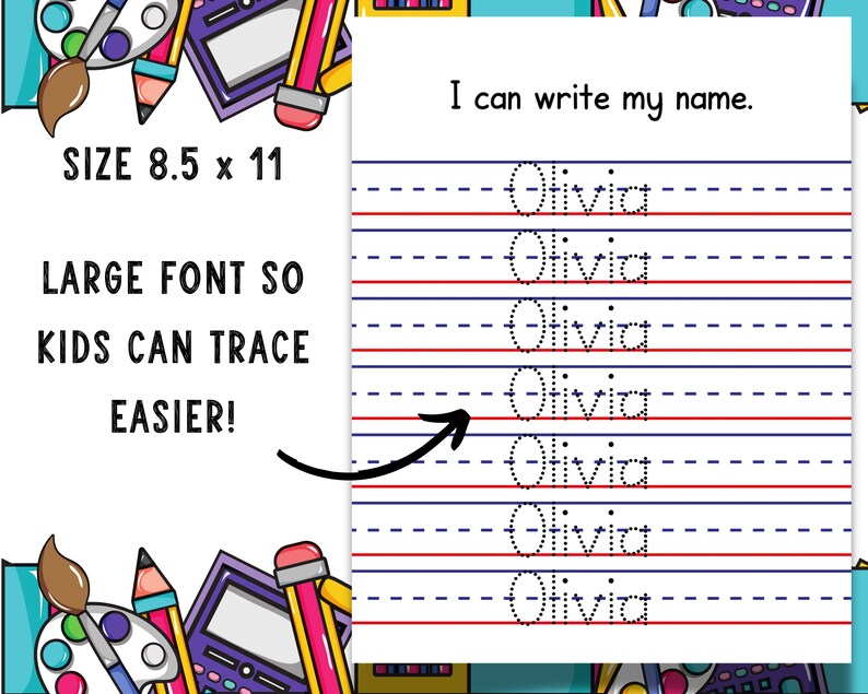 Custom Name Tracing Sheets, Personalized Name Tracing, Handwriting ...