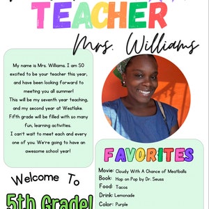 Meet the Teacher Editable Template, Meet the Teacher Printable, Open ...