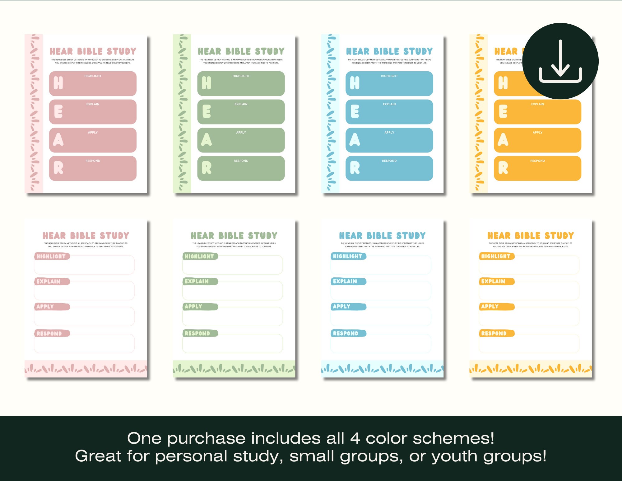 HEAR Bible Study Printable Printable Christian Scripture Worksheet ...