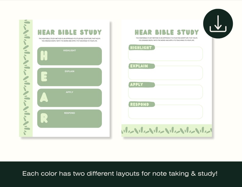 HEAR Bible Study Printable Printable Christian Scripture Worksheet ...